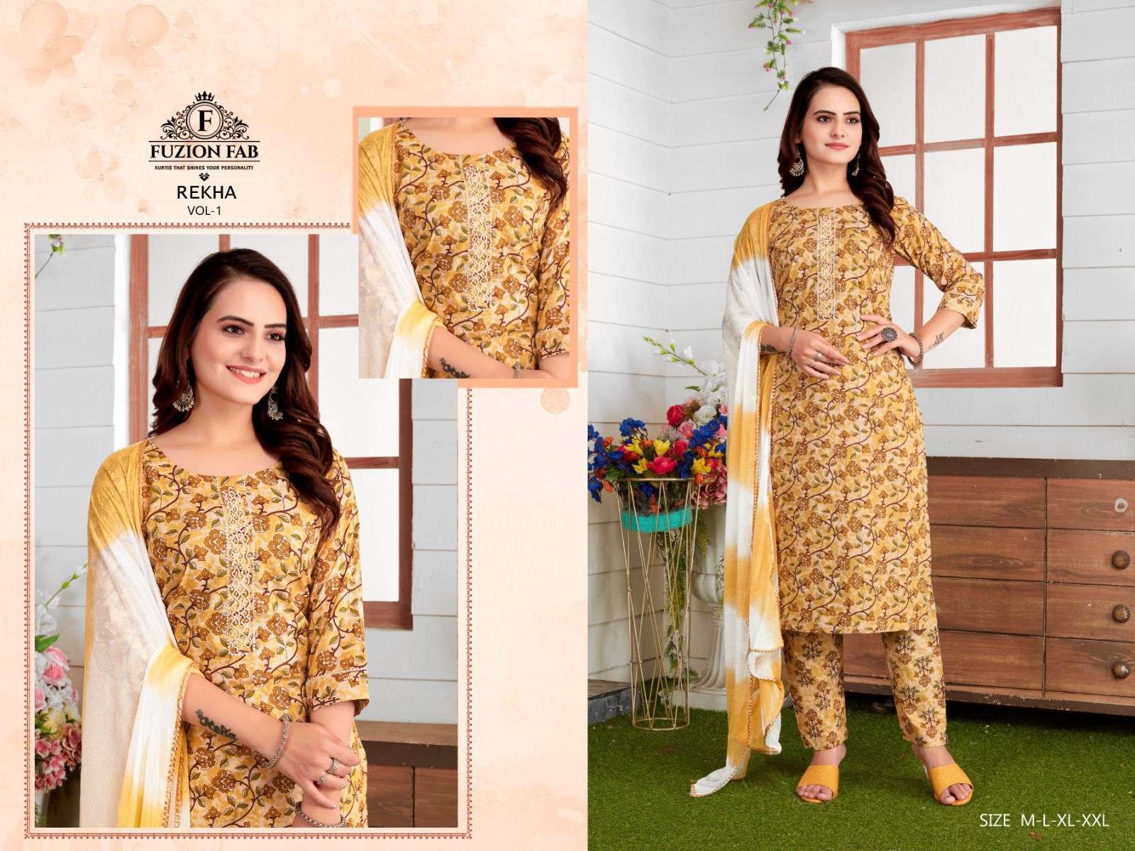 REKHA VOL 1 HEAVY CAMBRIC COTTON KHATLI HANDWORK KURTI WITH PANT AND ...