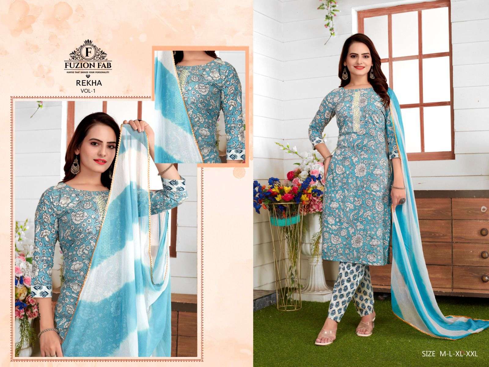 REKHA VOL 1 HEAVY CAMBRIC COTTON KHATLI HANDWORK KURTI WITH PANT AND ...