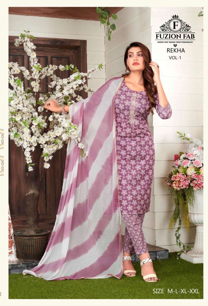 REKHA VOL 1 HEAVY CAMBRIC COTTON KHATLI HANDWORK KURTI WITH PANT AND ...