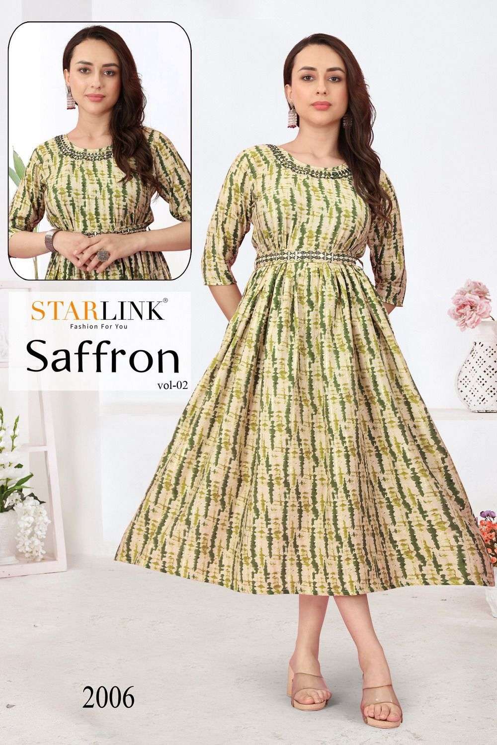 SAFFRON VOL 2 MODAL SILK FOIL PRINT WITH MIRROR HAND WORK KURTI WITH ...